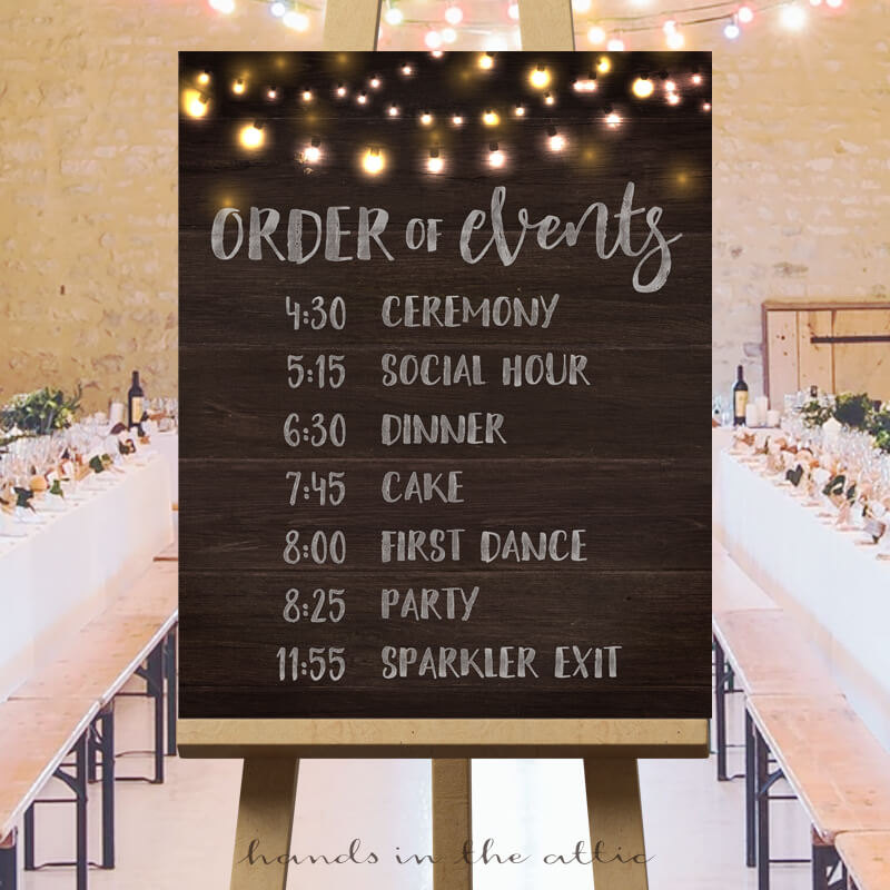 Wedding Reception Agendas